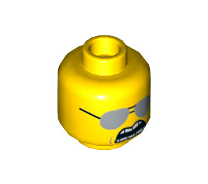 LEGO Yellow Bad Cop with Open Teeth / Crooked Smile Minifigure Head ...