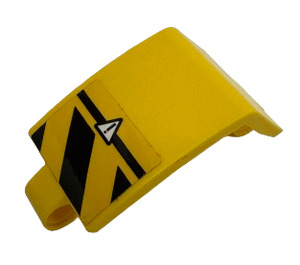LEGO Yellow Curved Panel 3 x 6 x 3 with Exclamation Mark and Black and ...
