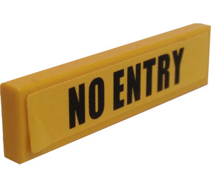 LEGO Yellow Tile 1 x 4 with No Entry Roadblock Sticker (2431) | Brick ...