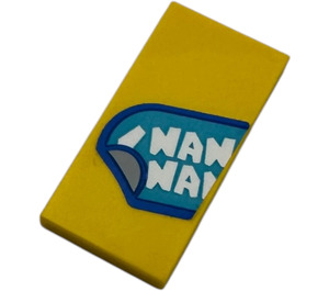 LEGO Yellow Tile 2 x 4 with 'NAN NAN' Sticker (87079) | Brick Owl ...