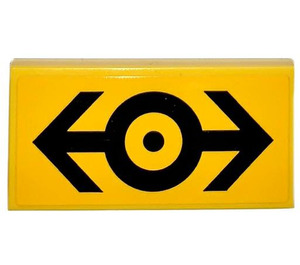 LEGO Yellow Tile 2 x 4 with Transport Symbol Sticker (87079) | Brick ...