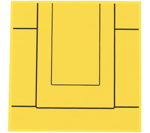 LEGO Yellow Tile 6 x 6 with Black Lines Sticker with Bottom Tubes ...