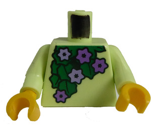 LEGO Yellowish Green Minifig Torso with Lavender and Medium Lavender ...