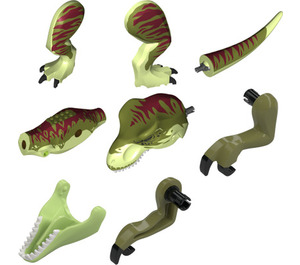 LEGO Yellowish Green Tyrannosaurus rex with Olive Green Top with Dark ...