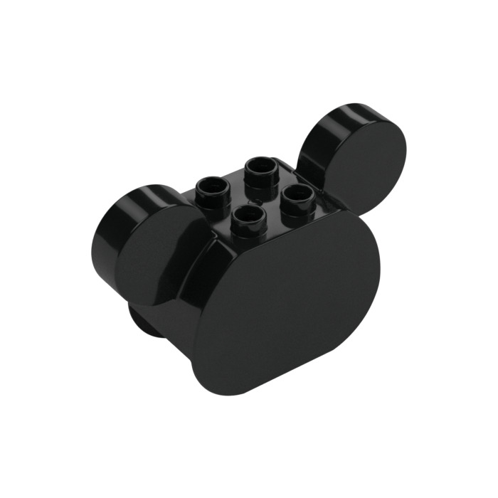 Duplo Black Brick 2 x 4 x 2 with Face and Ears (39921) | Brick Owl ...