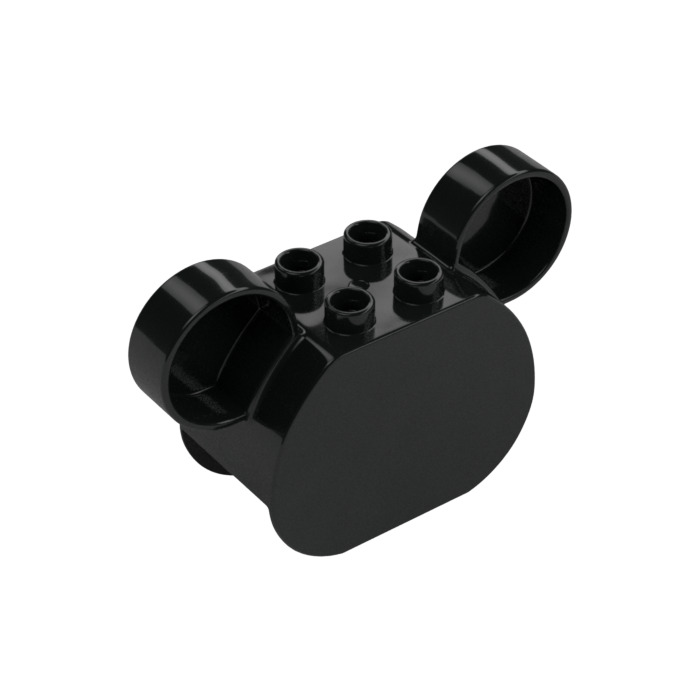 Duplo Black Brick 2 x 4 x 2 with Face and Ears (39921) | Brick Owl ...