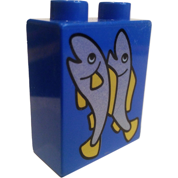 Duplo Blue Brick 1 x 2 x 2 with Dancing Fish (4066 / 82632) | Brick Owl ...