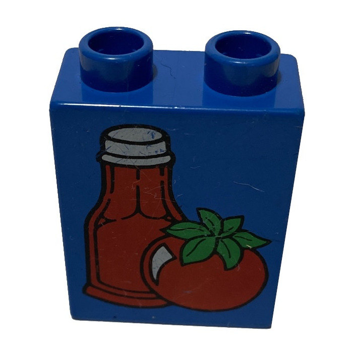 Duplo Blue Brick 1 x 2 x 2 with Ketchup and Tomato (4066) | Brick Owl ...