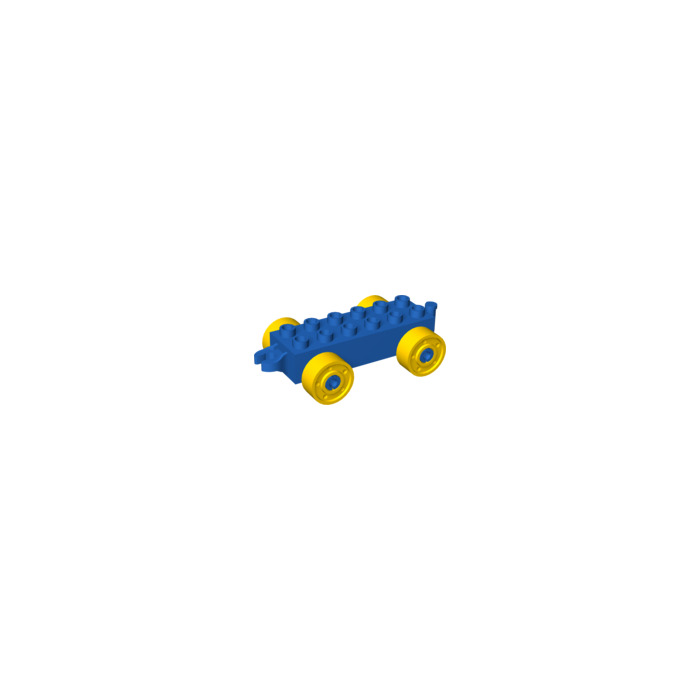 Duplo Blue Car Chassis 2 x 6 with Yellow Wheels (Open Hitch) (10715 / ...