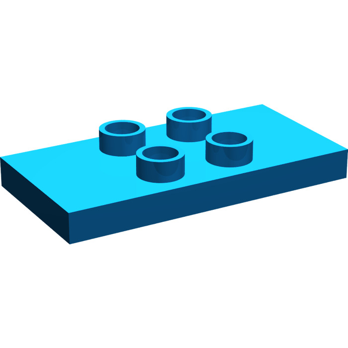 Duplo Blue Tile 2 x 4 x 0.33 with 4 Center Studs (Thin) (4121) | Brick ...