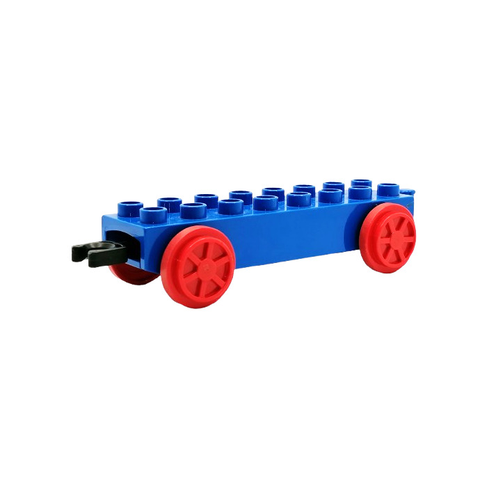 Duplo Train Carriage 2 x 8 with Red Wheels and Movable Hook | Brick Owl ...
