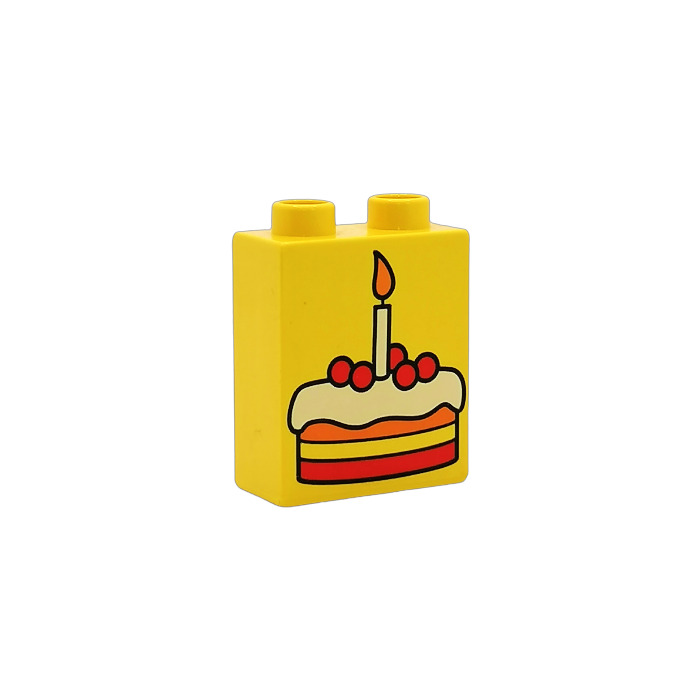 Duplo Brick 1 x 2 x 2 with Birthday Cake (4066) | Brick Owl - LEGO ...