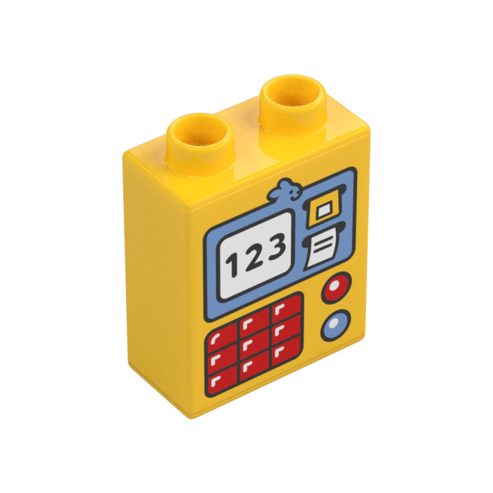 Duplo Brick 1 x 2 x 2 with Cash/ATM Machine with Bottom Tube (15847 / ...