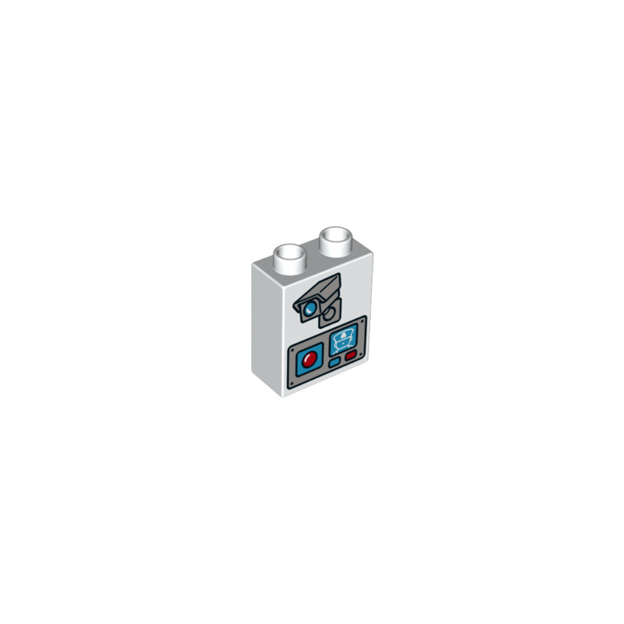 Duplo Brick 1 x 2 x 2 with security camera and control panel with ...