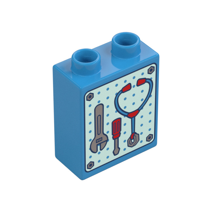 Duplo Brick 1 x 2 x 2 with Spanner and Screwdriver Tools (4066) | Brick ...