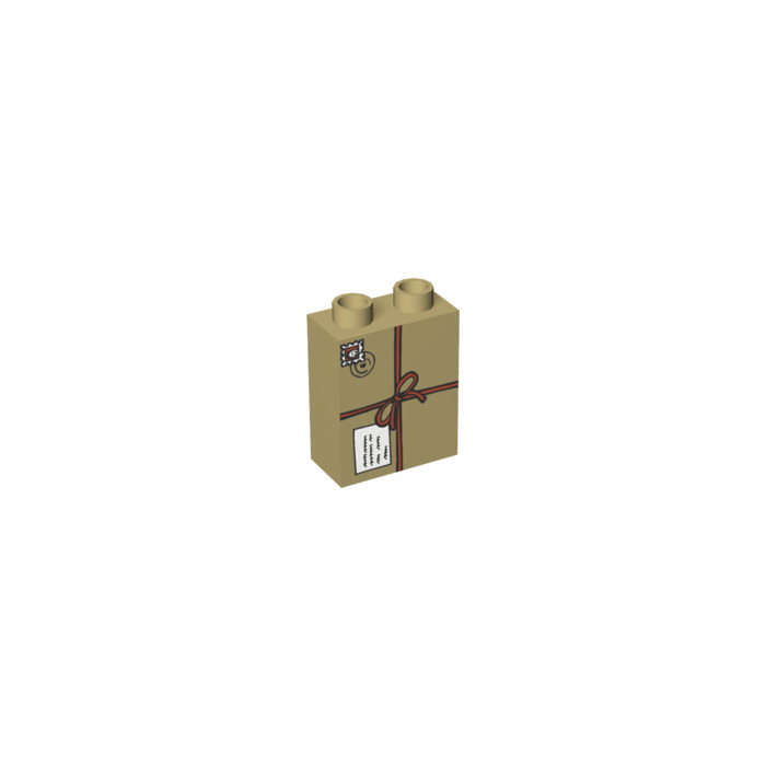 Duplo Brick 1 x 2 x 2 with Tied Parcel with Label, Stamp and Postmark ...