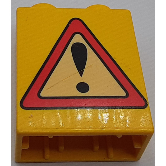 Duplo Brick 1 x 2 x 2 with Warning Road Sign (4066 / 40989) | Brick Owl ...