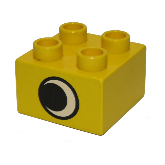 Duplo Brick 2 x 2 with Eye without White Spot Pattern, on One Side ...