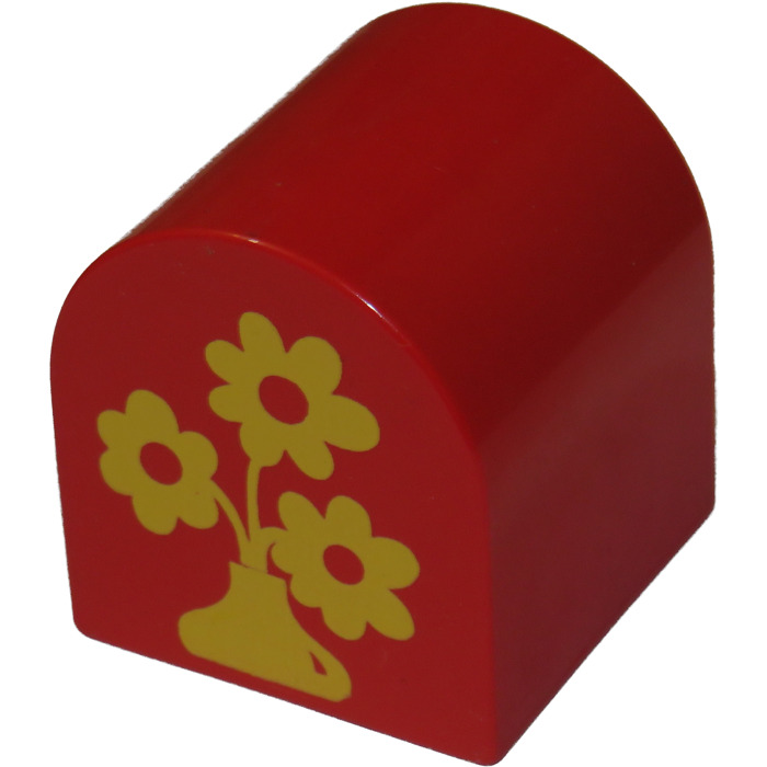 Duplo Brick 2 x 2 x 2 with Curved Top with Vase with Flowers (3664 ...