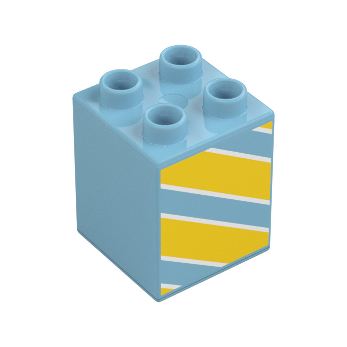 Duplo Brick 2 x 2 x 2 with Yellow Stripes and Stars (31110 / 36679 ...