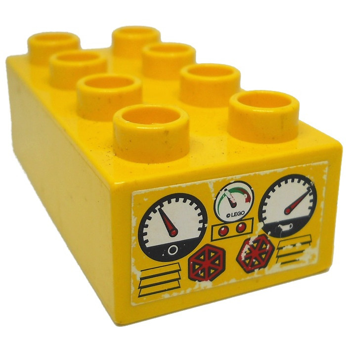 Duplo Brick 2 x 4 with gauges Sticker (3011) | Brick Owl - LEGO Marketplace