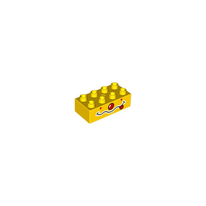 Duplo Brick 2 x 4 with Red Nose and Mouth with Tongue (3011 / 36675 ...