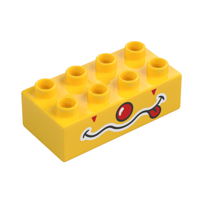 Duplo Brick 2 x 4 with Red Nose and Mouth with Tongue (3011 / 36675 ...