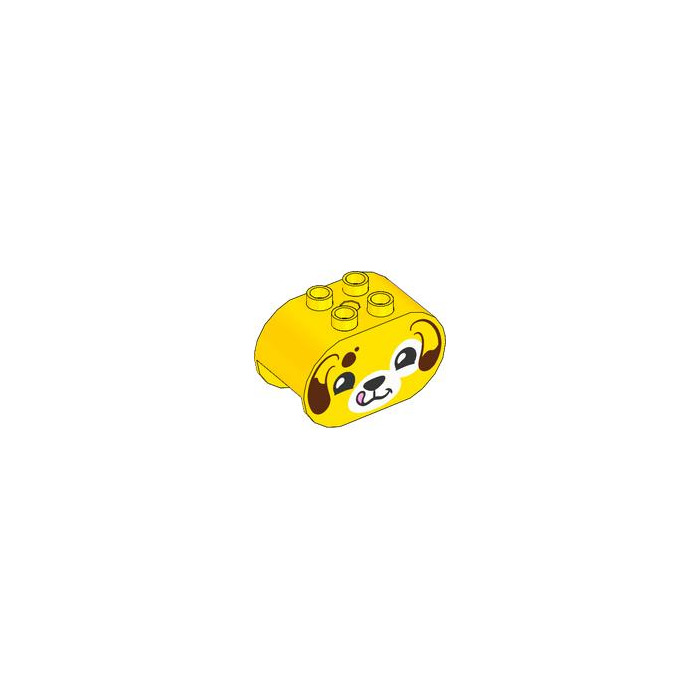 Duplo Brick 2 x 4 x 2 with Rounded Ends with Puppy Head (6448) | Brick ...