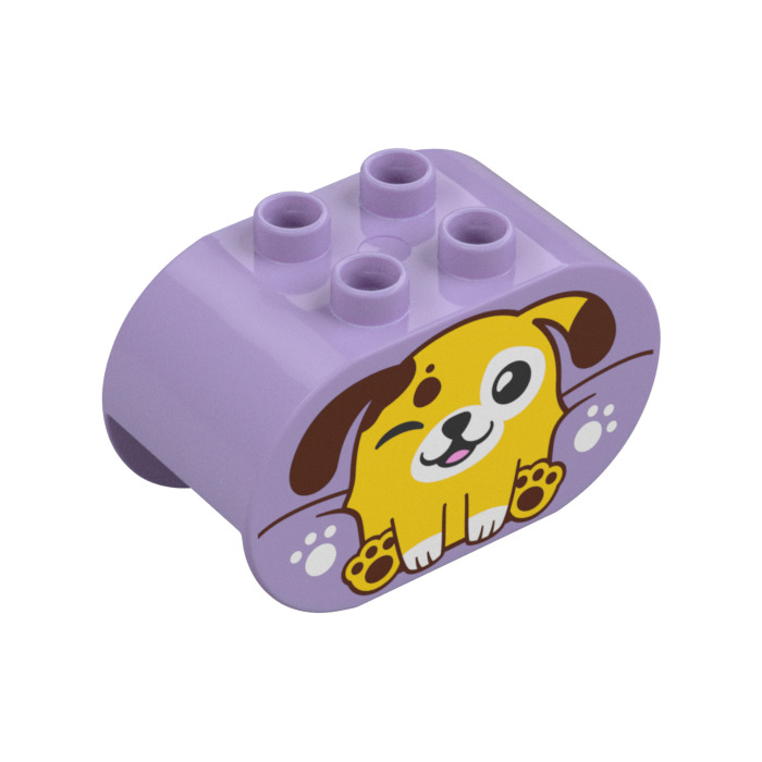 Duplo Brick 2 x 4 x 2 with Rounded Ends with Yellow Dog (6448) | Brick ...