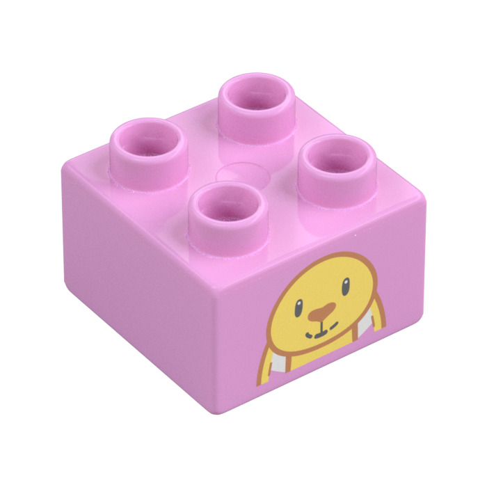 Duplo Brick 2 x 2 with Bunny Top Half with Smile (3437) | Brick Owl ...