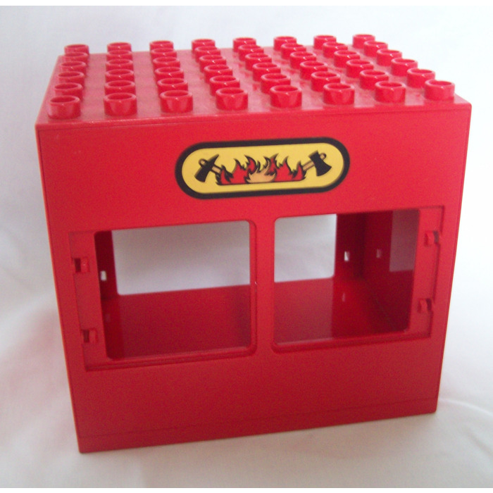 Duplo Building Block with Two Windows with Fire Station Logo | Brick ...