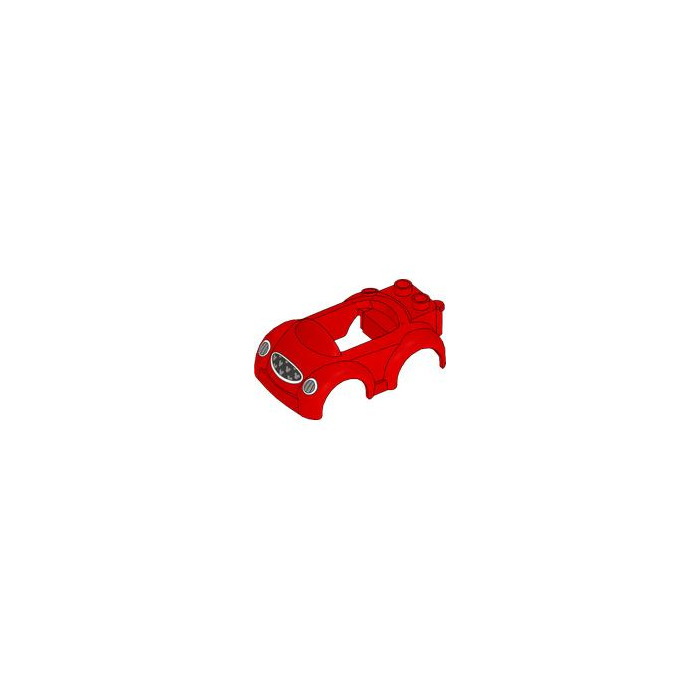Duplo Car Chassis 4 x 6 with Silver Headlights and Grille with Mouse ...