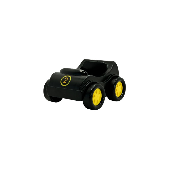 Duplo Car with yellow Hubs and number 2 on front (76378) | Brick Owl
