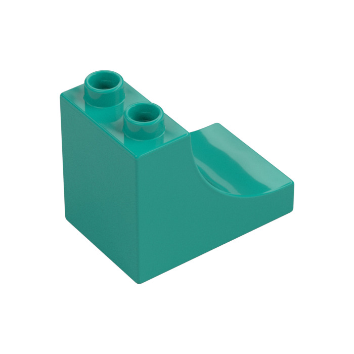 Duplo Dark Turquoise Brick 2 x 3 x 2 with Curved Ramp (2301) | Brick ...