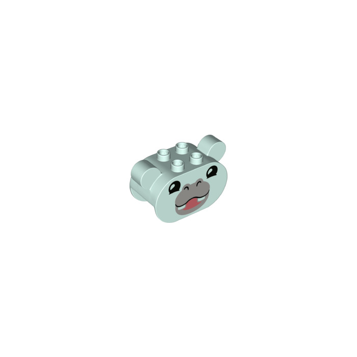 Duplo Duplo Brick 2 x 4 x 2.5 with Ears with Hippo Face (72133 / 84809 ...