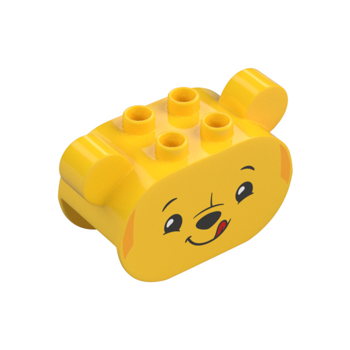 Duplo Duplo Brick 2 x 4 x 2.5 with Ears with Winnie the Pooh Face ...