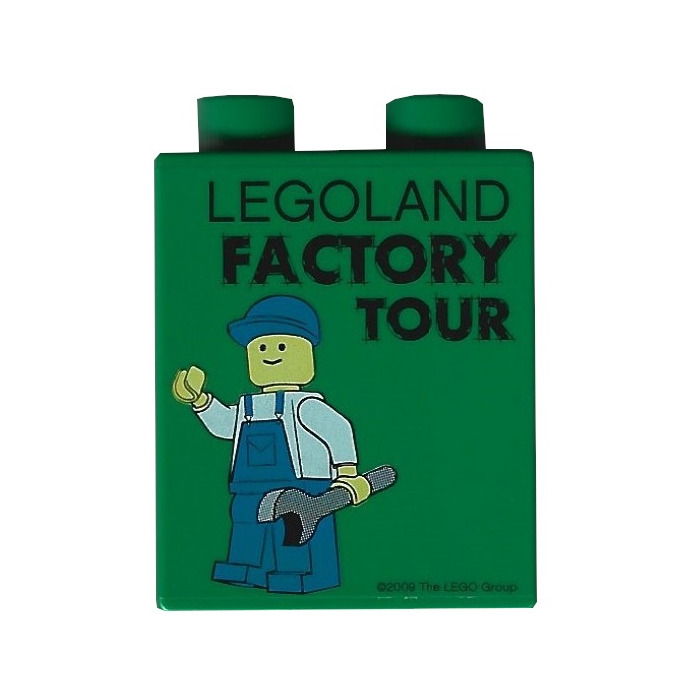Duplo Brick 1 x 2 x 2 with Factory Tour with Minifigure Holding Wrench ...