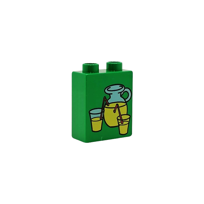 Duplo Brick 1 x 2 x 2 with Lemonade Pitcher and Glasses without Bottom ...