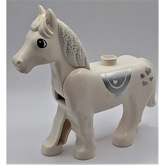 Duplo Horse with Movable Head with Silver Hearts (75725) | Brick Owl ...