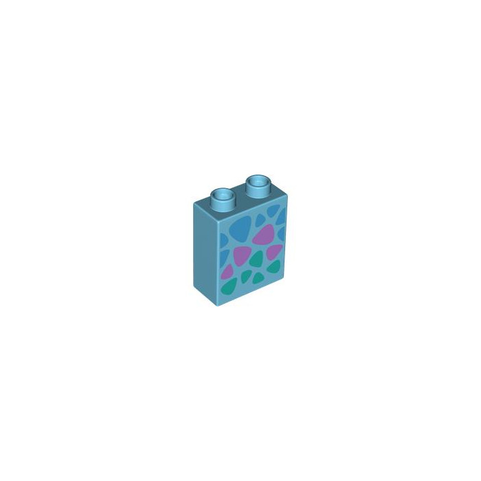 Duplo Medium Azure Brick 1 x 2 x 2 with Dark Azure, Medium Lavender and ...