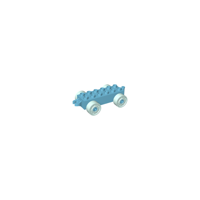 Duplo Medium Azure Chassis 2 x 6 with Light Blue Wheels (14639) | Brick ...
