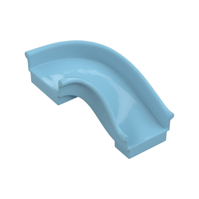 Duplo Medium Azure Slide 4 x 4 x 3 Curved Right (35088) | Brick Owl