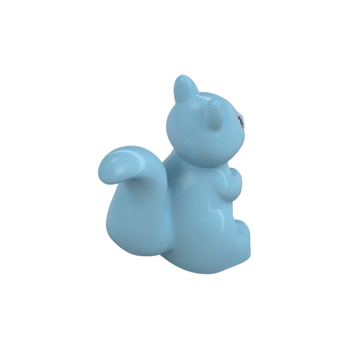 Duplo Medium Azure Squirrel with Coral Nose | Brick Owl - LEGO Marketplace