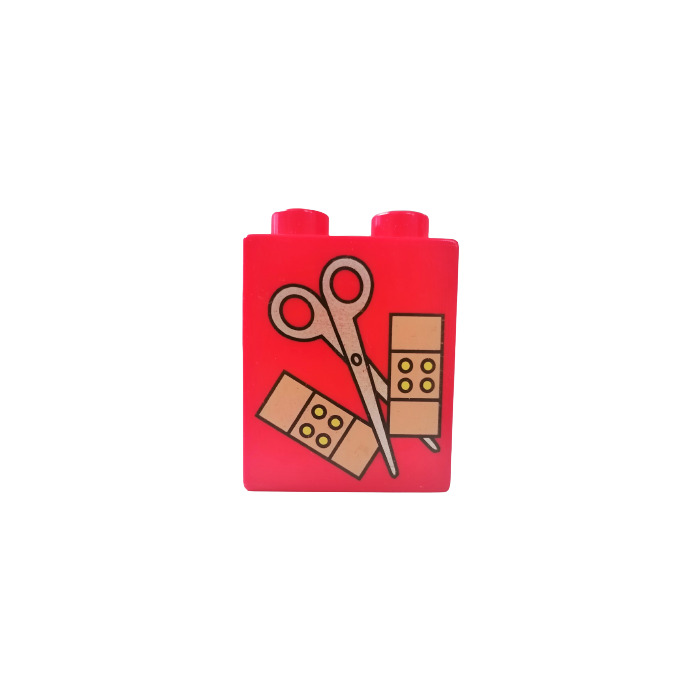 Duplo Red Brick 1 x 2 x 2 with Bandages and Scissors (4066) | Brick Owl ...
