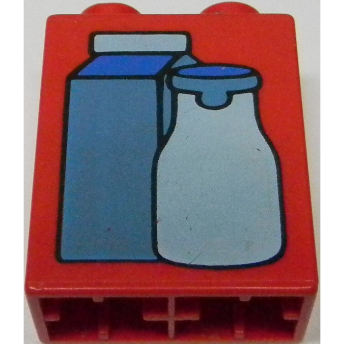 Duplo Red Brick 1 x 2 x 2 with Carton and Bottle (4066) | Brick Owl ...