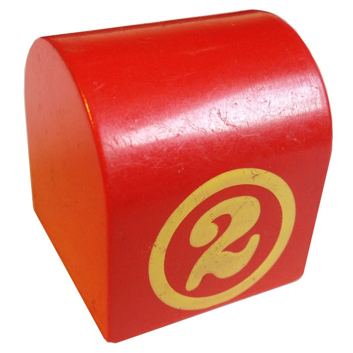 Duplo Red Brick 2 x 2 x 2 with Curved Top with Circled Number 2 on ...
