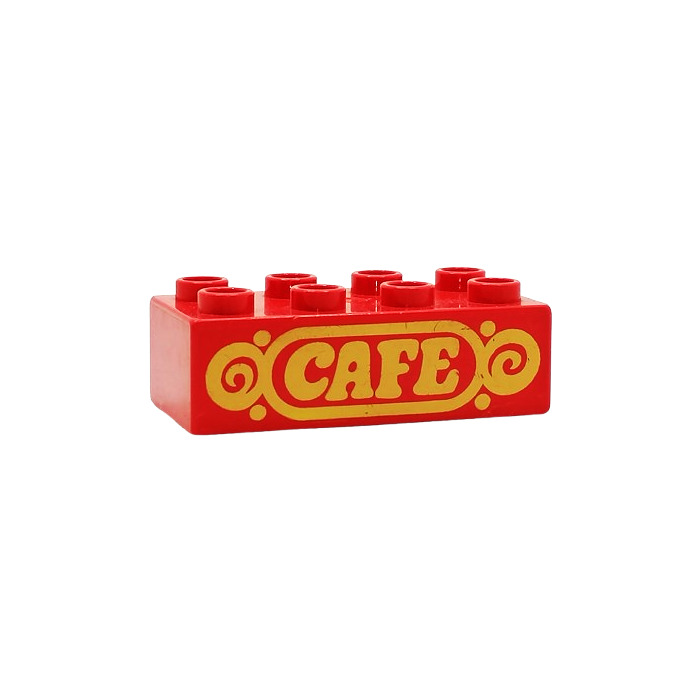 Duplo Red Brick 2 x 4 with "CAFE" (3011) | Brick Owl - LEGO Marketplace
