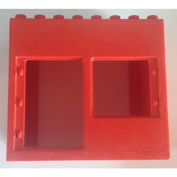 Duplo Red Building Block 6 x 8 x 6 with Wide Door, Door, and Window ...