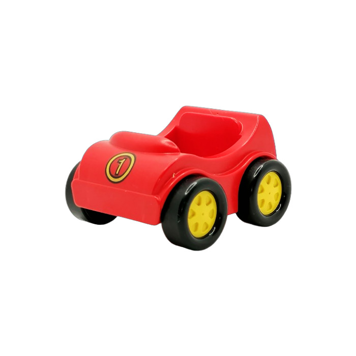 Duplo Red Car with "1" and Yellow Wheels (76378) | Brick Owl - LEGO ...