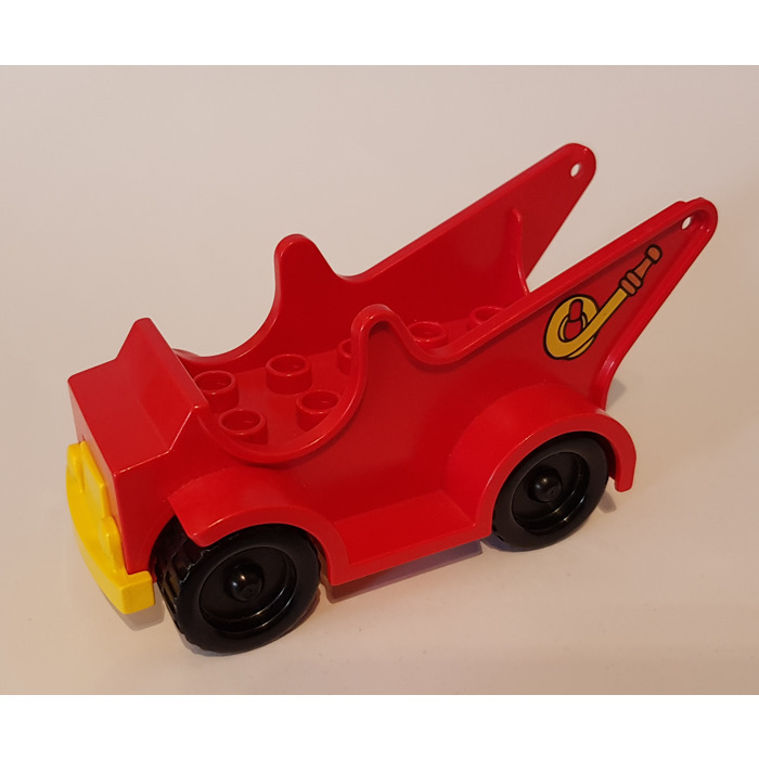 Duplo Red Fire truck with Water Hose Pattern with Black Wheels | Brick ...